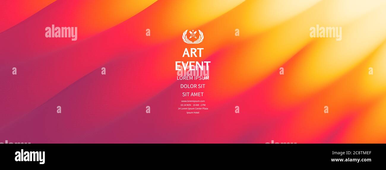 Art event invitation template. Abstract background with dynamic effect ...