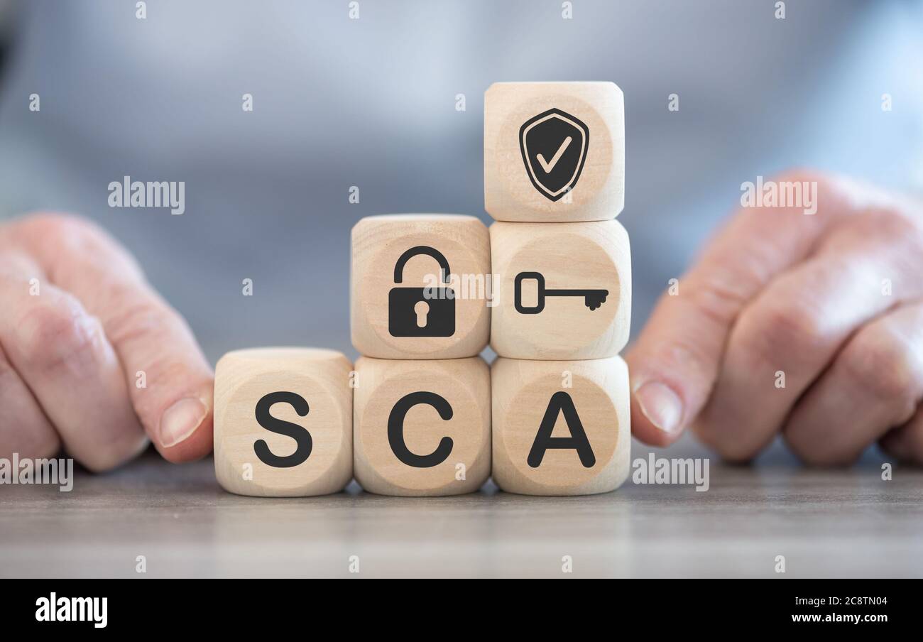 Concept of SCA with icons on wooden cubes Stock Photo - Alamy