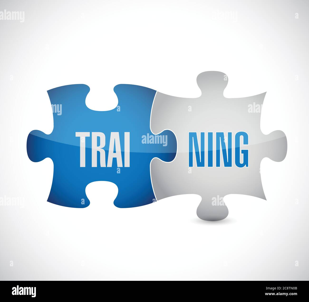 Training puzzle pieces illustration design over a white background ...