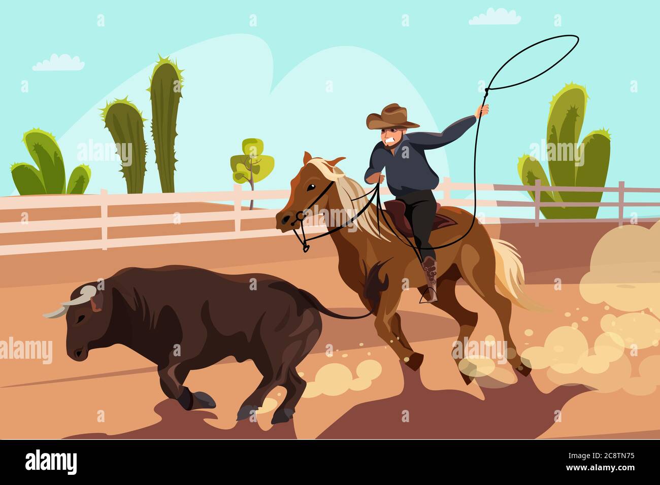 Rodeo competition flat vector illustration Stock Vector Image & Art - Alamy