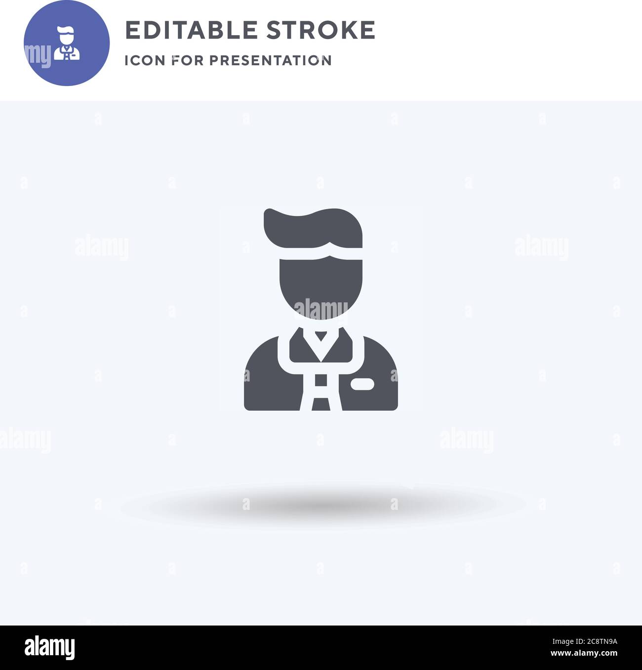 Manager icon vector, filled flat sign, solid pictogram isolated on ...