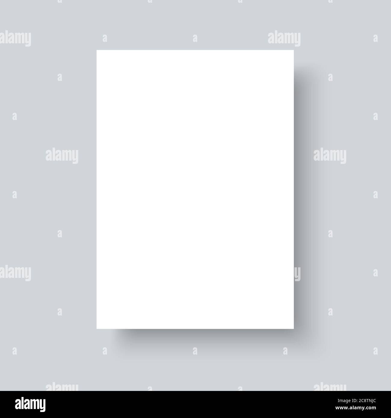 Blank paper A4 format with shadow isolated on gray background realistic ...
