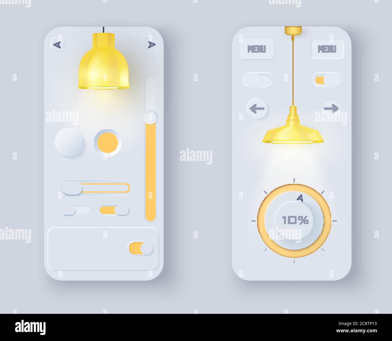 Neumorph UI kit of lamp shop Stock Vector Image & Art - Alamy