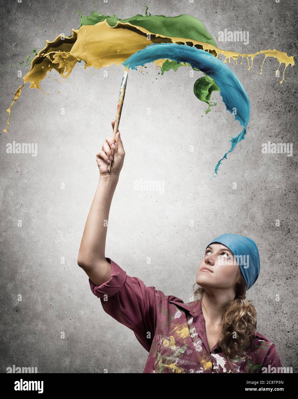 She is painting her world Stock Photo - Alamy