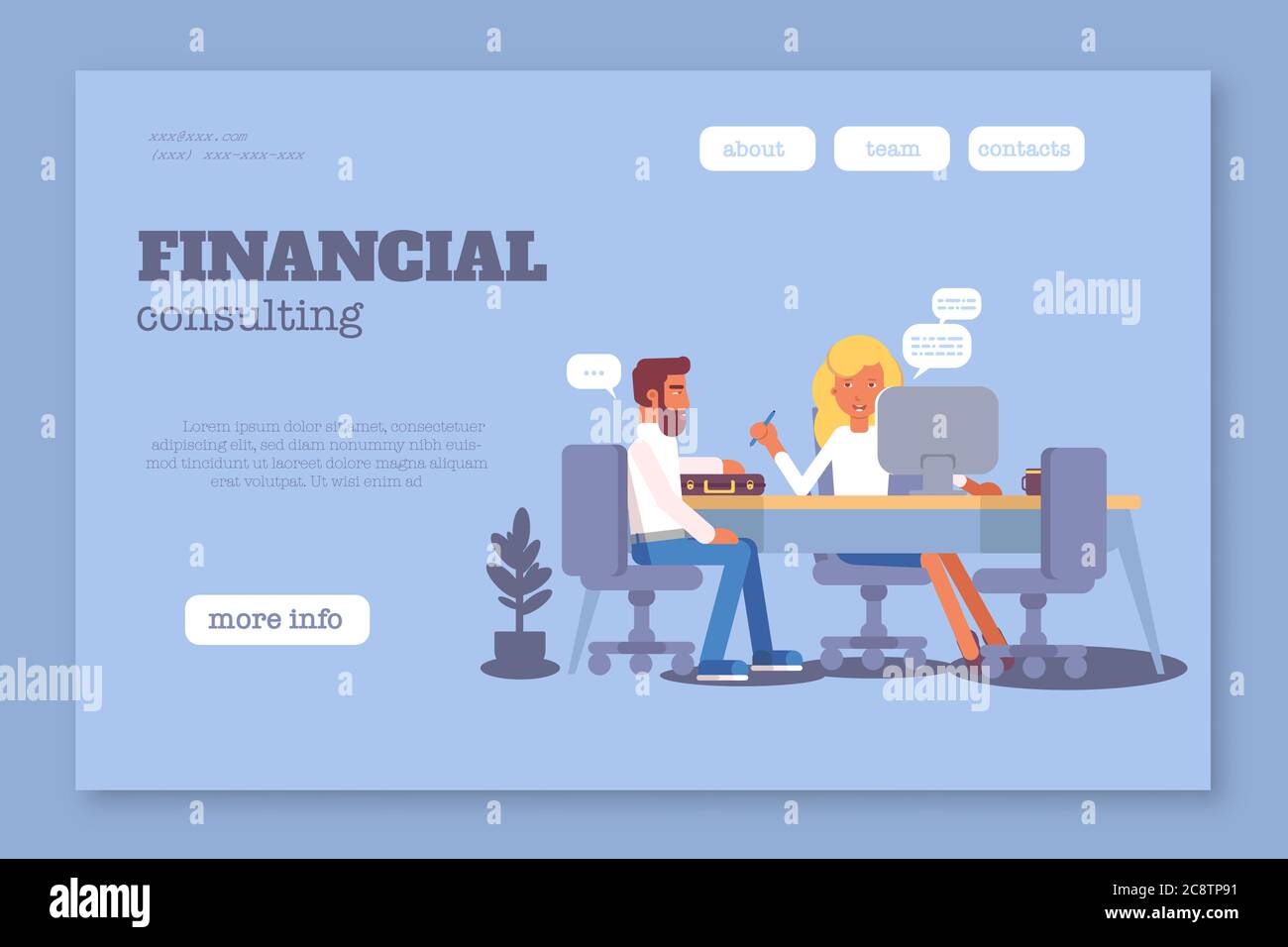 Financial consulting landing page flat template Stock Vector Image ... Financial consulting landing page flat template Stock Vector Image ...