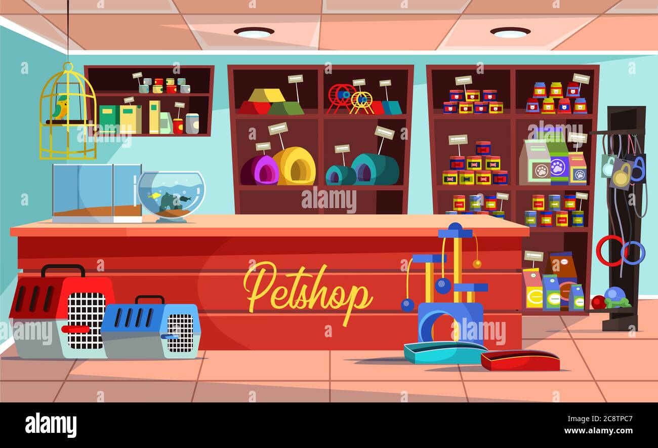 Empty pet shop flat vector illustration Stock Vector Image & Art - Alamy