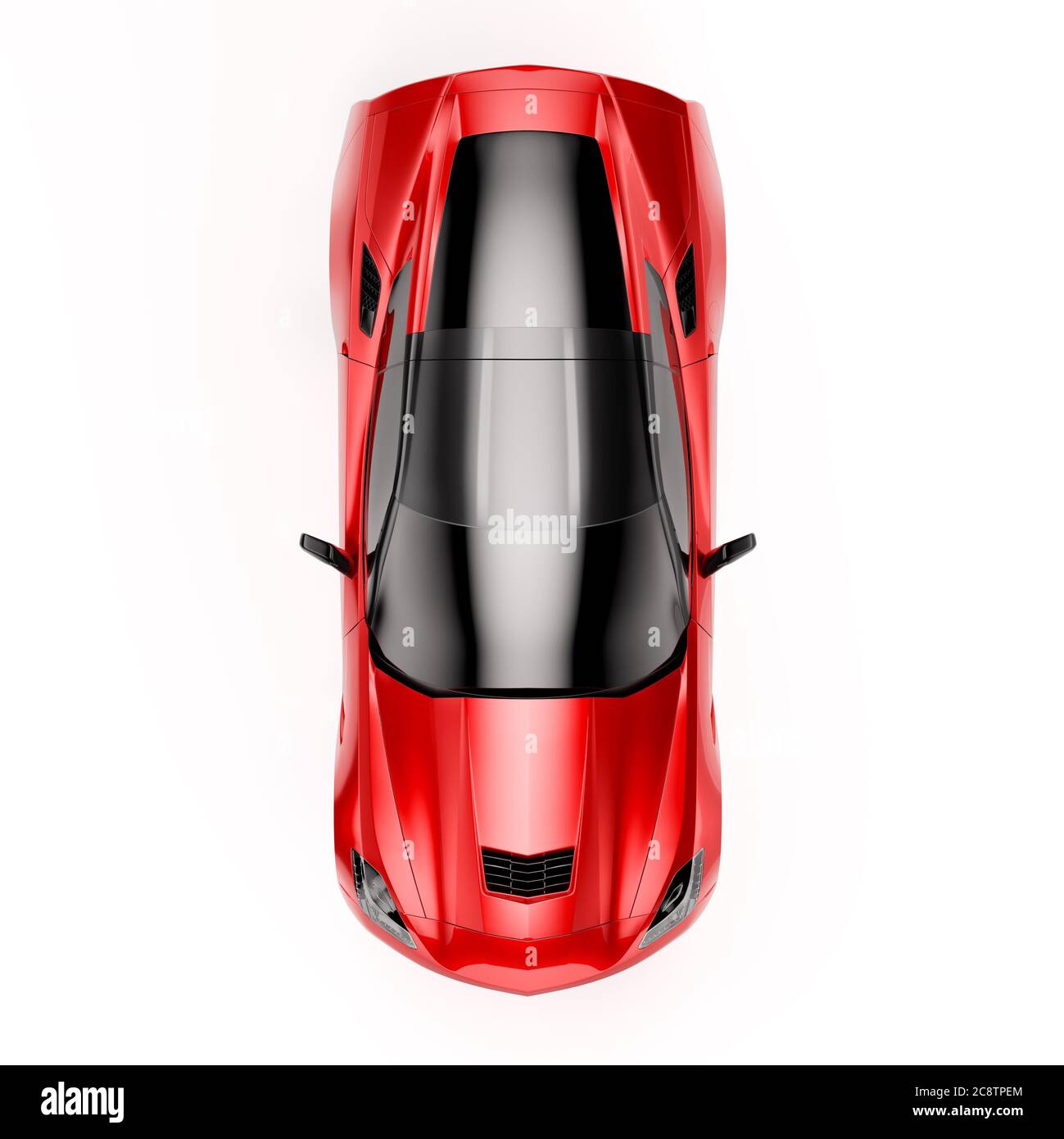 Top view of a red sports SUV car isolated on white background Stock ...