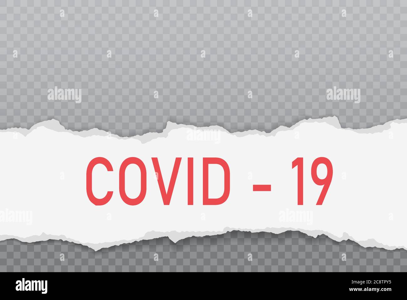 Coronavirus, covid - 19 written on white torn paper with soft shadow is ...