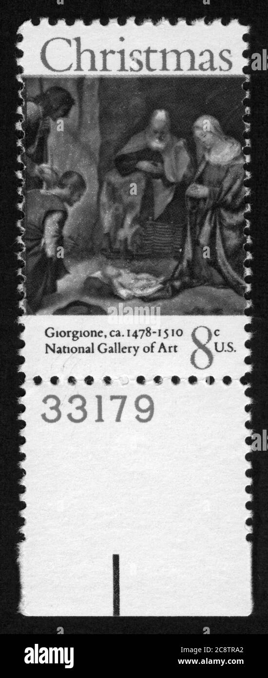 Christmas postage stamp Black and White Stock Photos & Images - Alamy