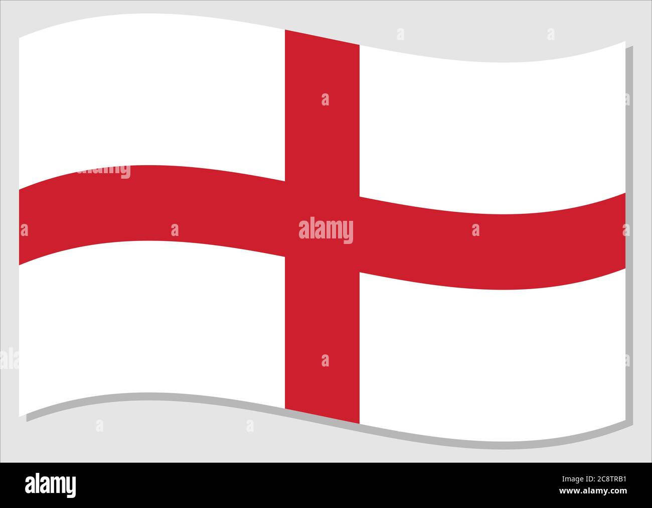 Waving flag of England vector graphic. Waving English flag illustration ...