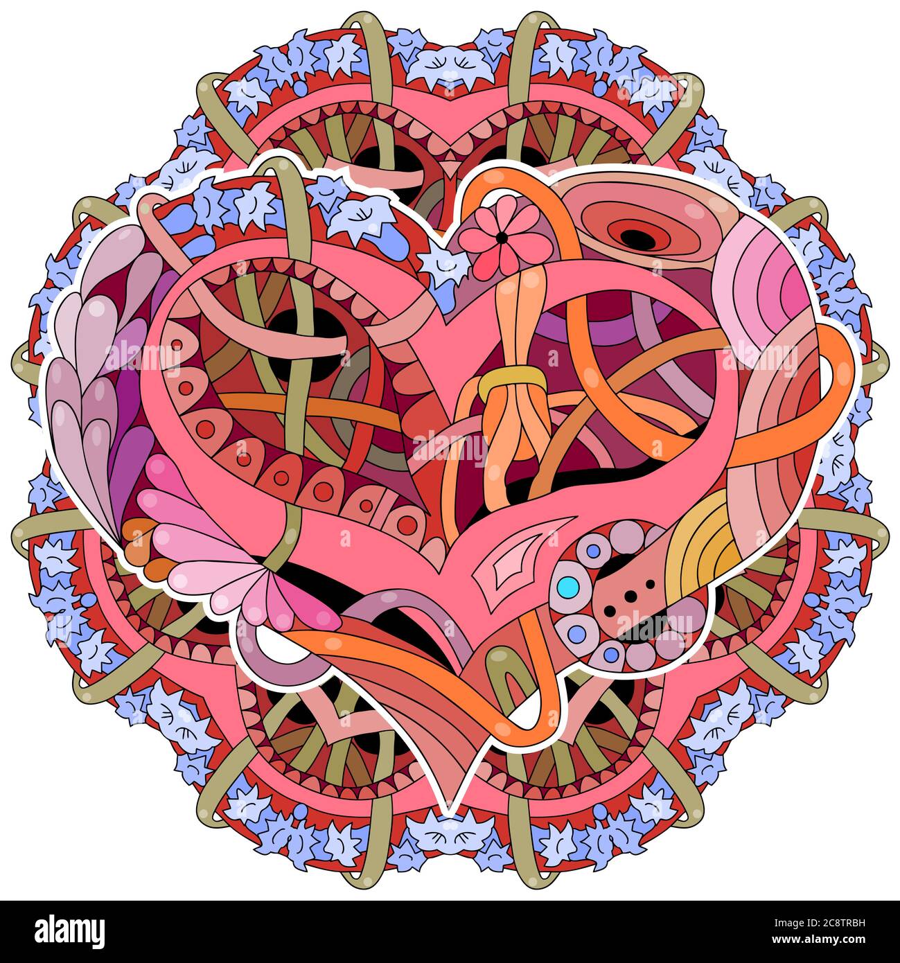 Vector Adult Coloring Book Textures with mandala. Hand-painted art ...