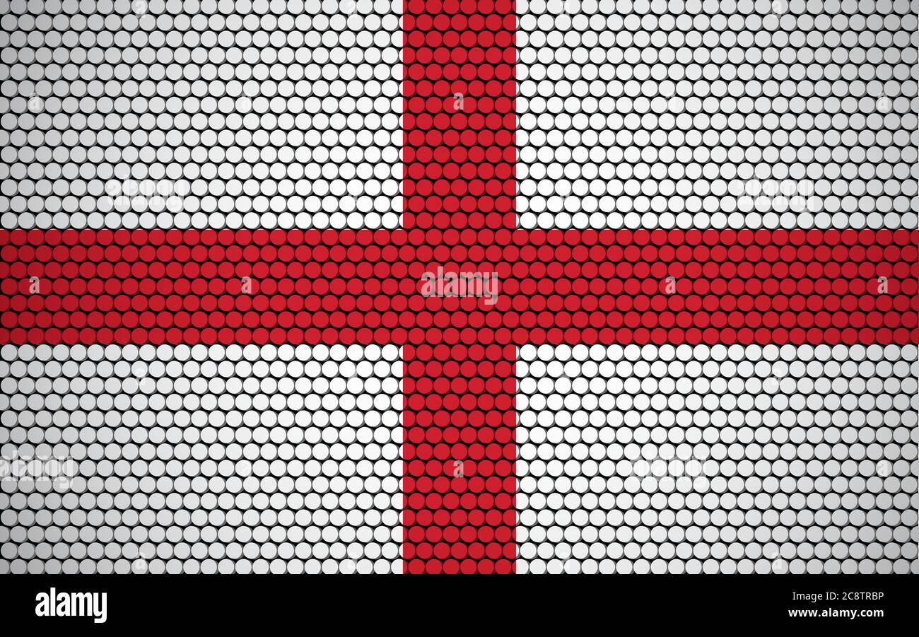 Abstract flag of England made of circles. English flag designed with ...