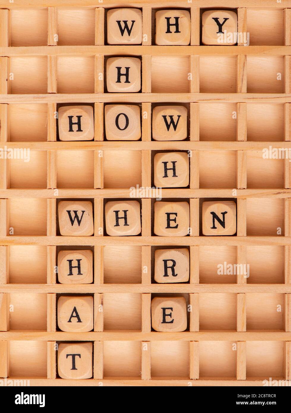 word cloud for six question of journalism Stock Photo - Alamy