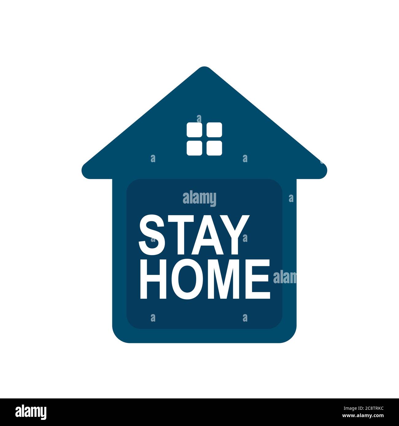 Stay at home text under house roof . COVID 19 or coronavirus protection ...