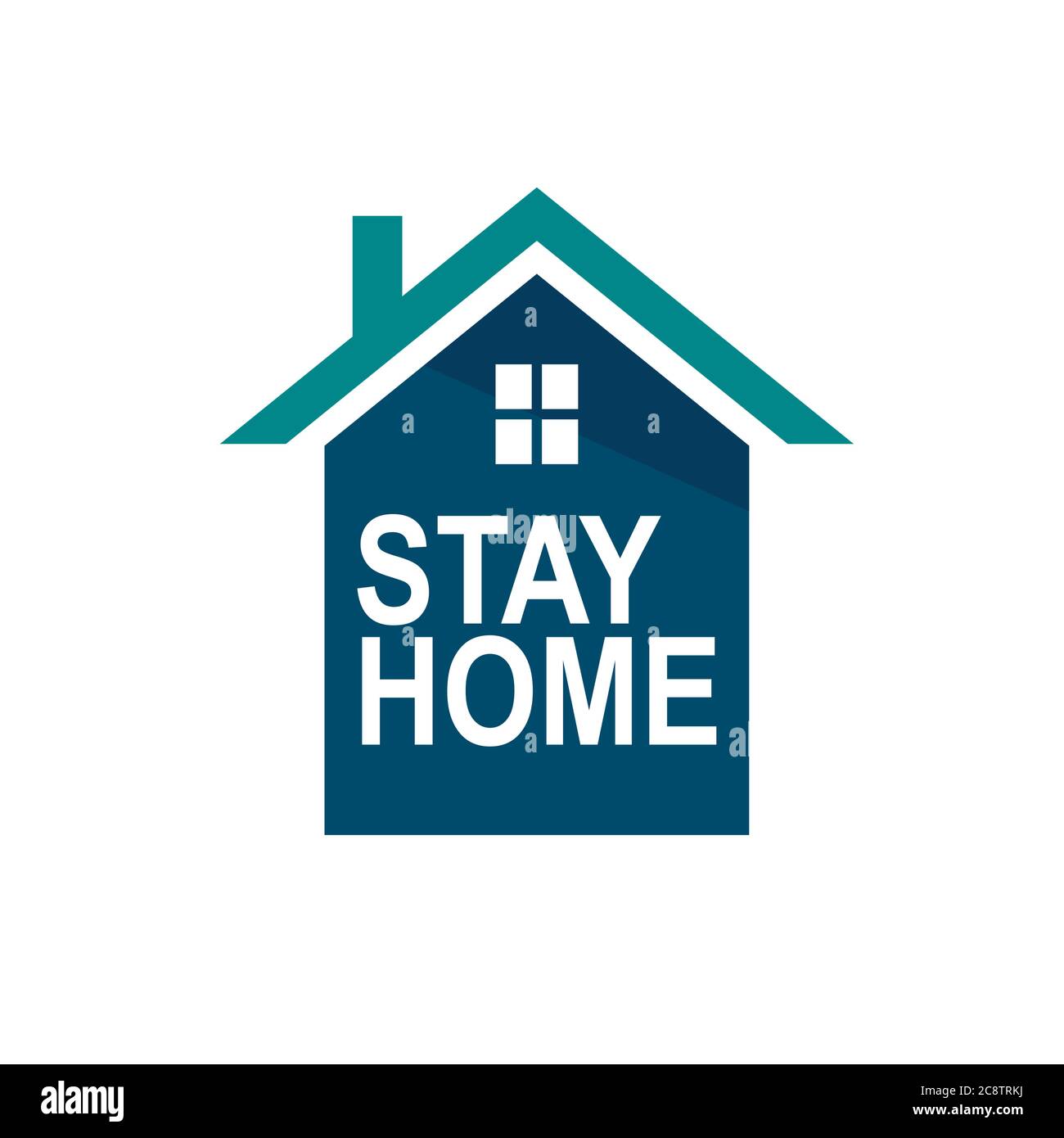 Stay at home text under house roof . COVID 19 or coronavirus protection ...