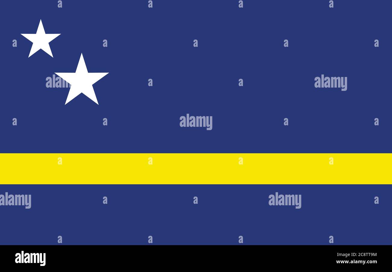 Curacao flag vector graphic. Rectangle Curacaoan flag illustration ...