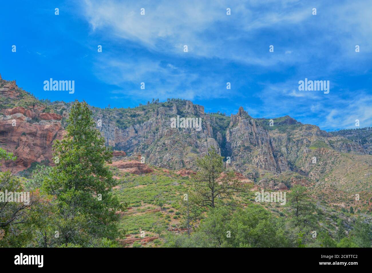 Gorgeous drive of red rock in the Oak Creek Canyon on Coconino National ...