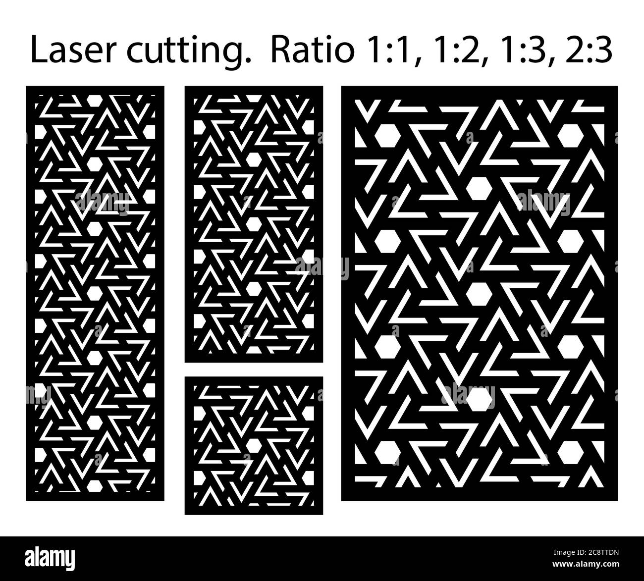 Laser pattern. Set of decorative vector panels for laser cutting ...