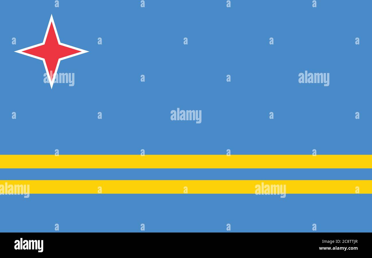 Aruba flag vector graphic. Rectangle Aruban flag illustration. Aruba ...