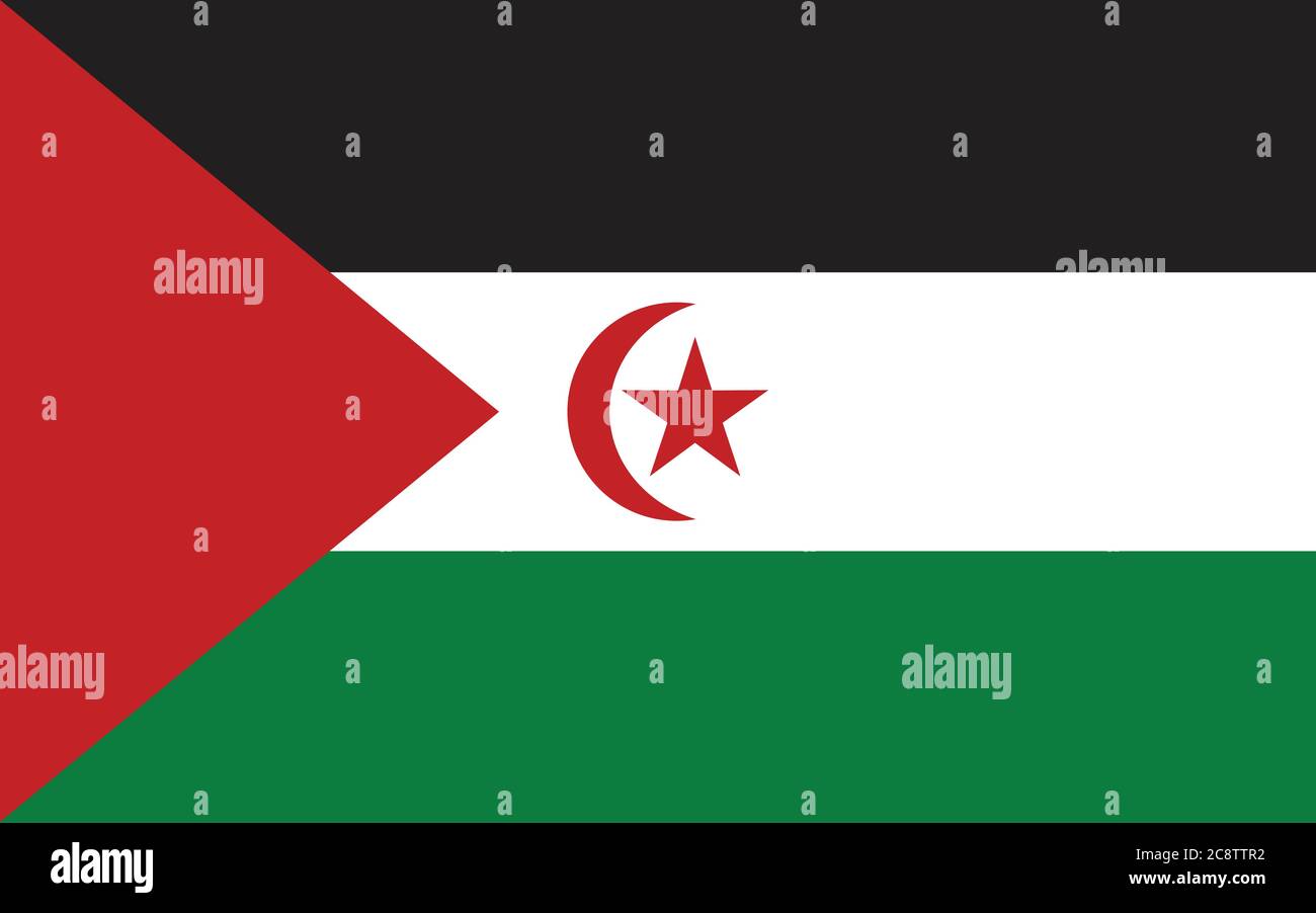 Western Sahara flag vector graphic. Rectangle Saharan flag illustration ...