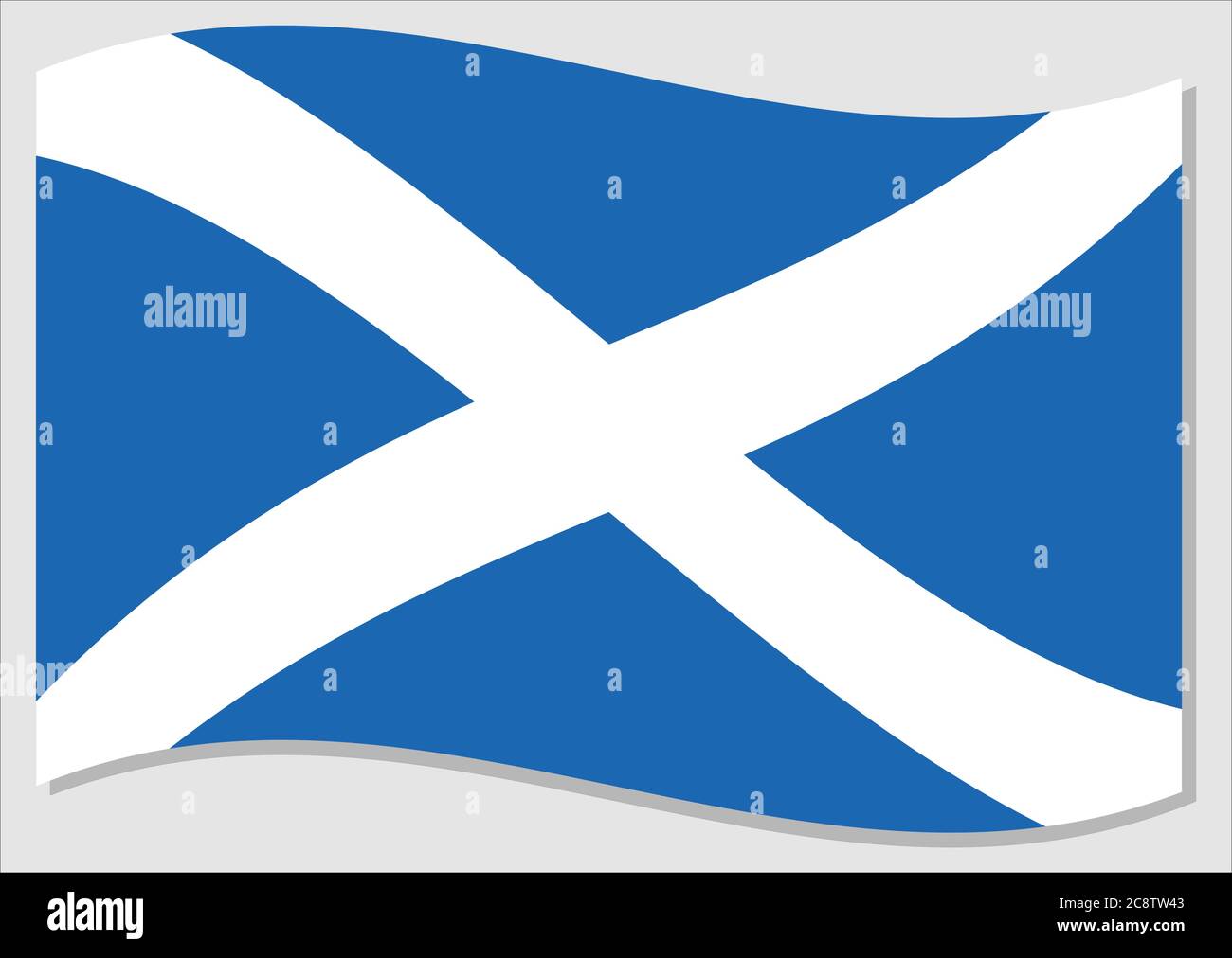 Waving flag of Scotland vector graphic. Waving Scottish flag ...