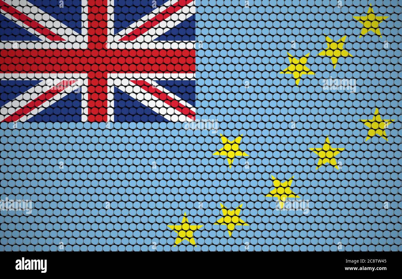 Abstract flag of Tuvalu made of circles. Tuvaluan flag designed with ...