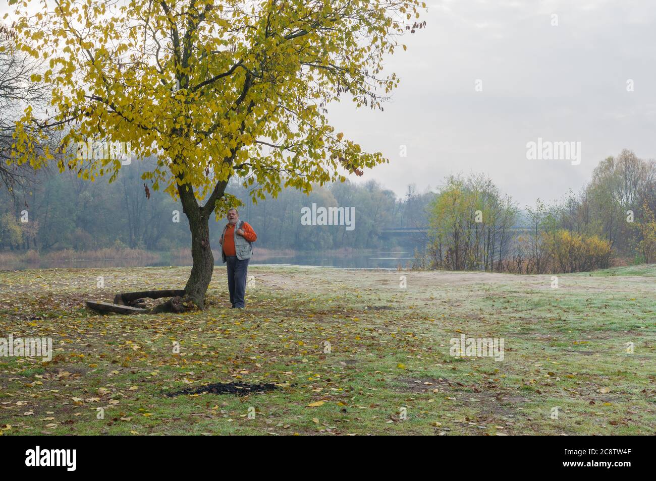 Old man standing under tree hi-res stock photography and images - Alamy