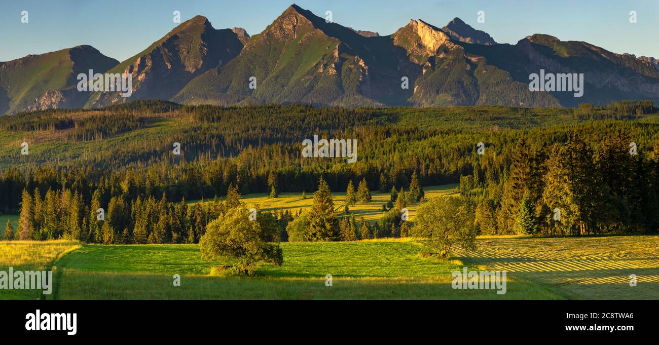 Panoramas of the Tatra Mountains in Poland in a beautiful summer ...