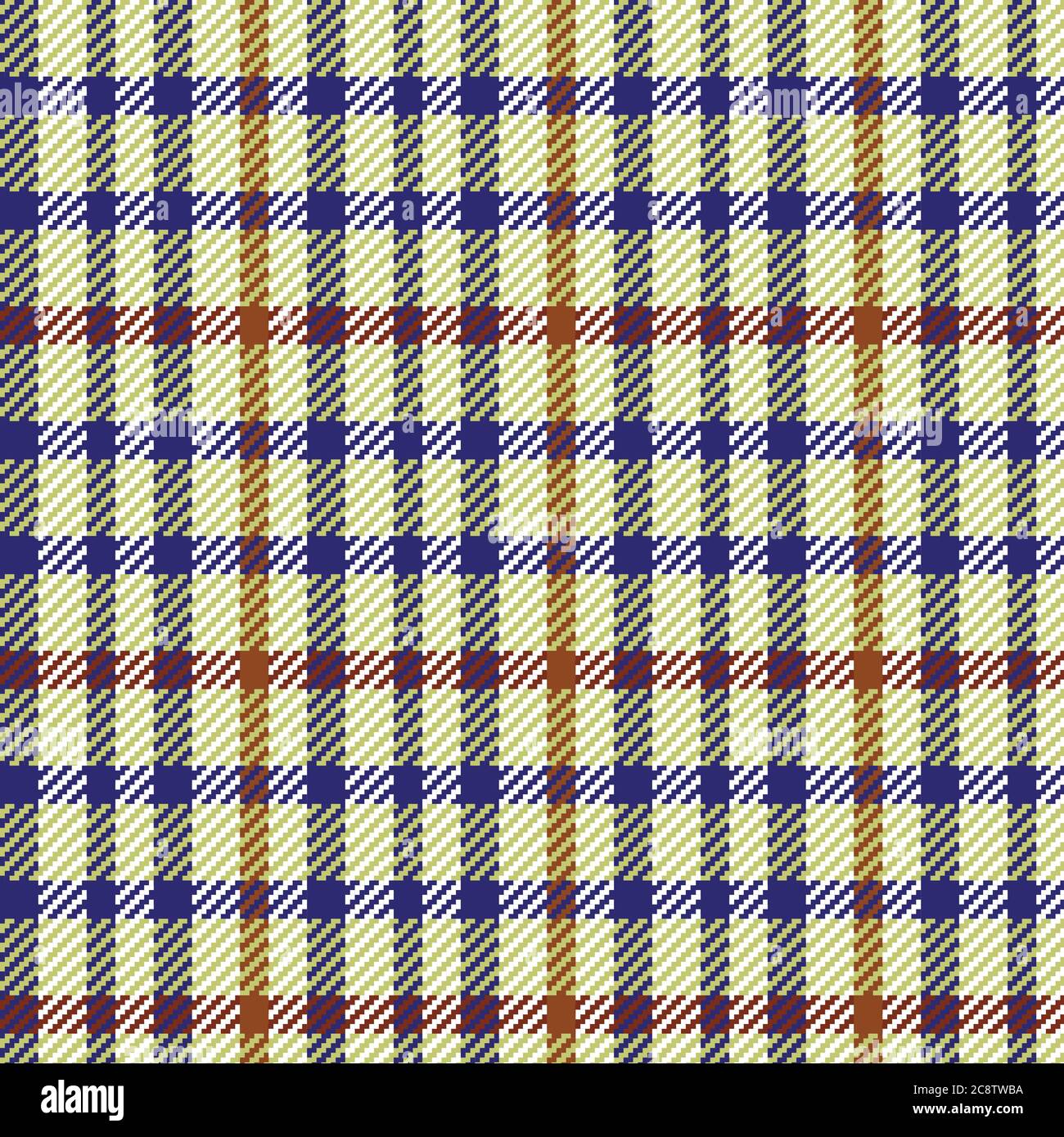 Vector illustration of tweed or tartan check fabric with seamless ...