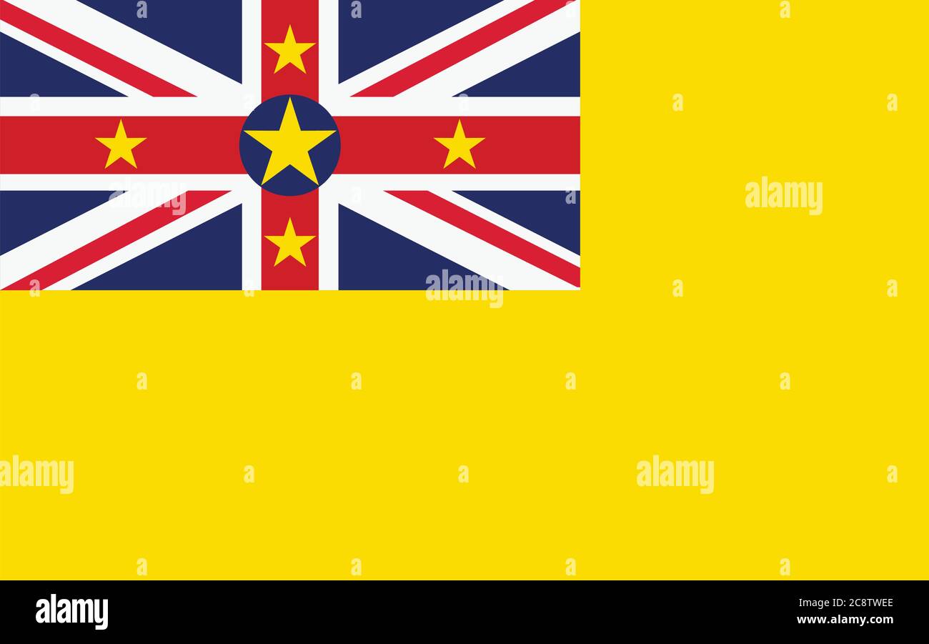 Niue flag vector graphic. Rectangle Niuean flag illustration. Niue ...
