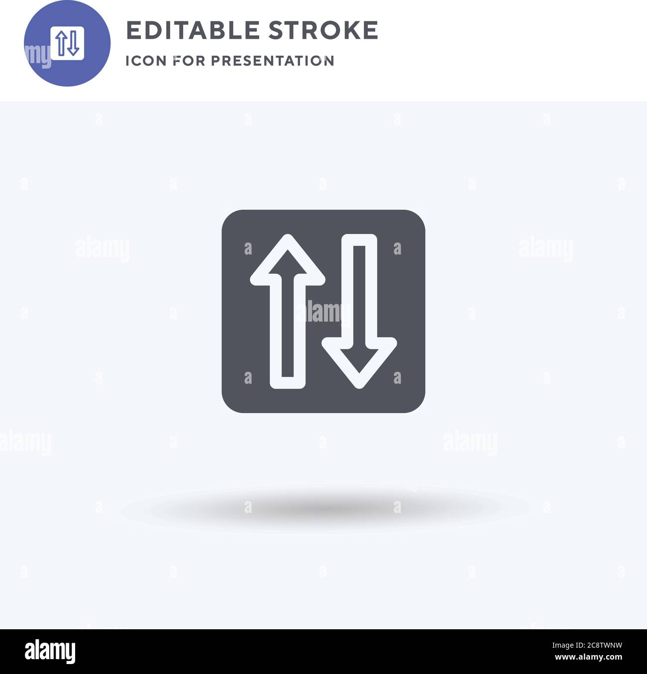 Two Ways icon vector, filled flat sign, solid pictogram isolated on ...