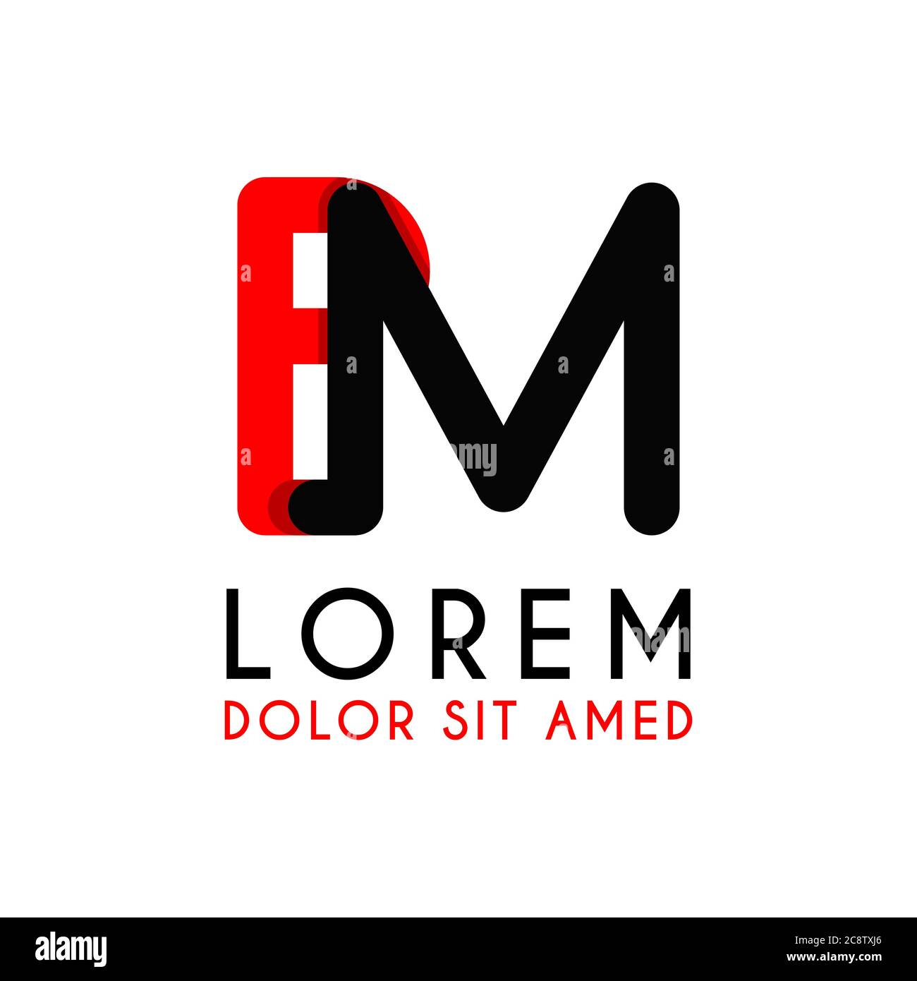 initial Letter MB with red Black and has rounded corners Stock Vector ...