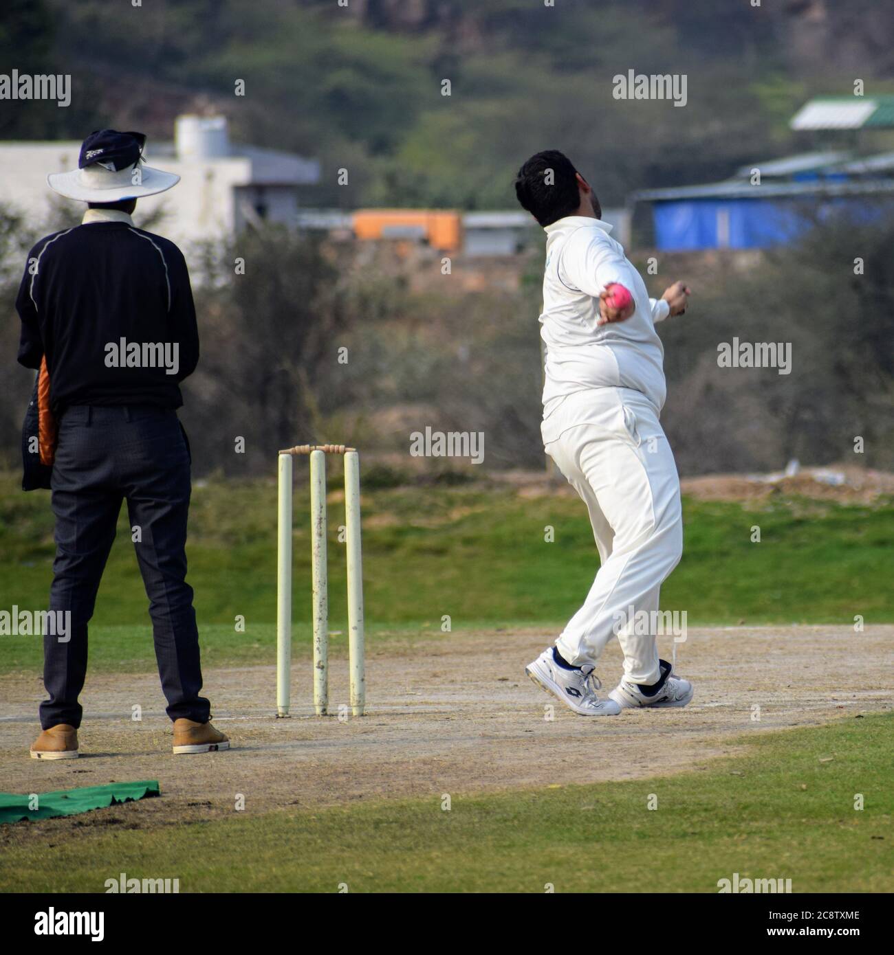 New Delhi India – March 3 2020 : Full length of cricketer playing on ...