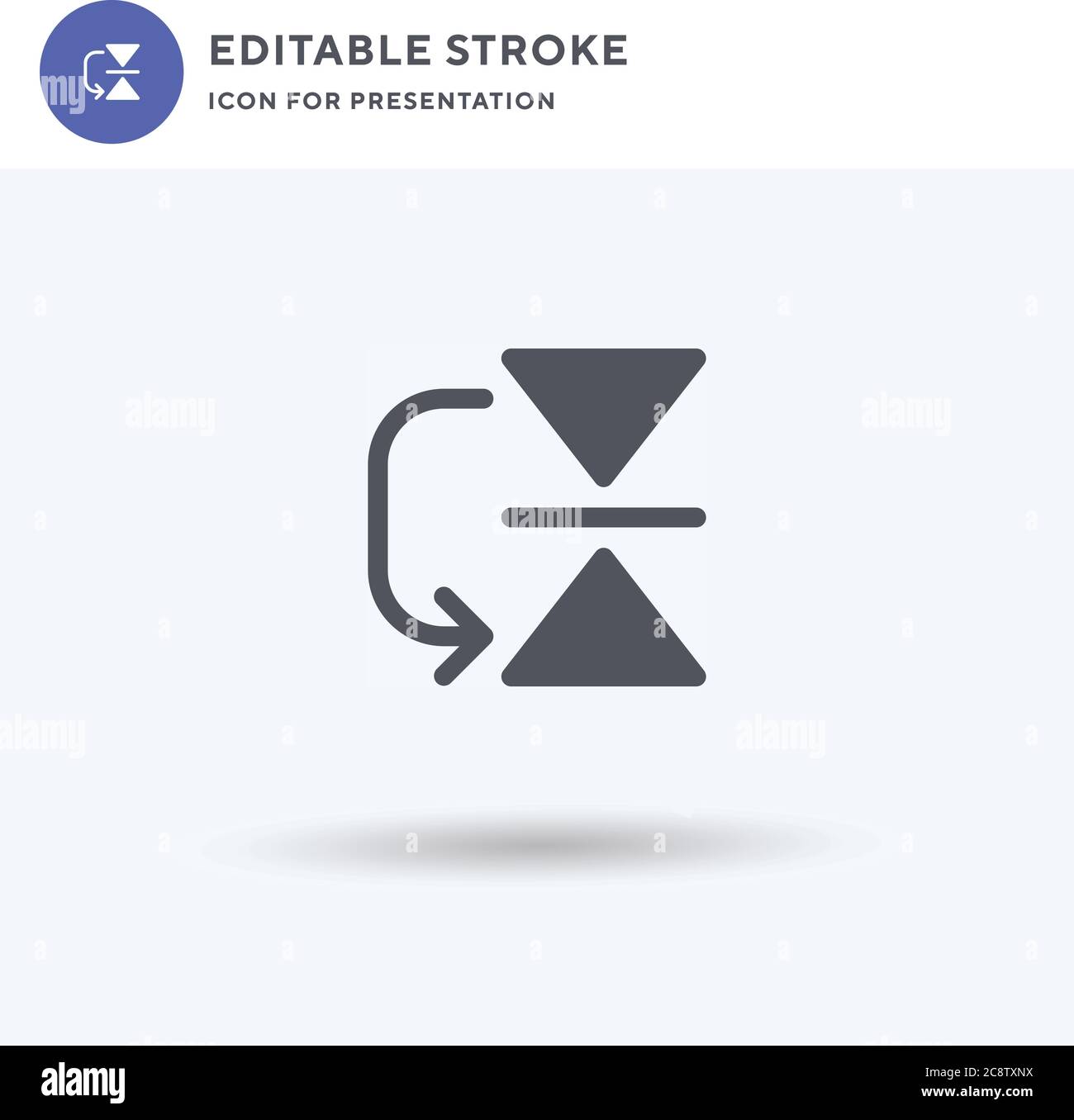 Flip icon vector, filled flat sign, solid pictogram isolated on white ...