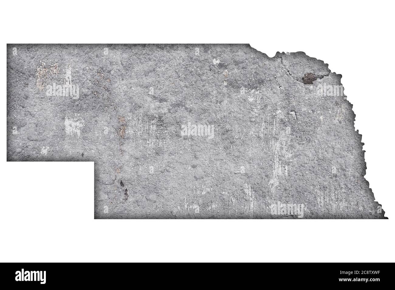 Map of Nebraska on weathered concrete Stock Photo - Alamy