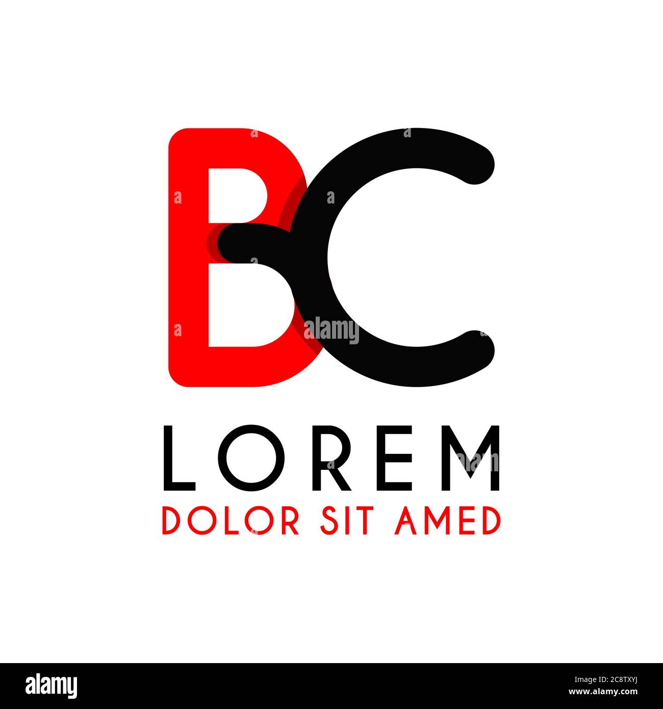 initial Letter CB with red Black and has rounded corners Stock Vector ...