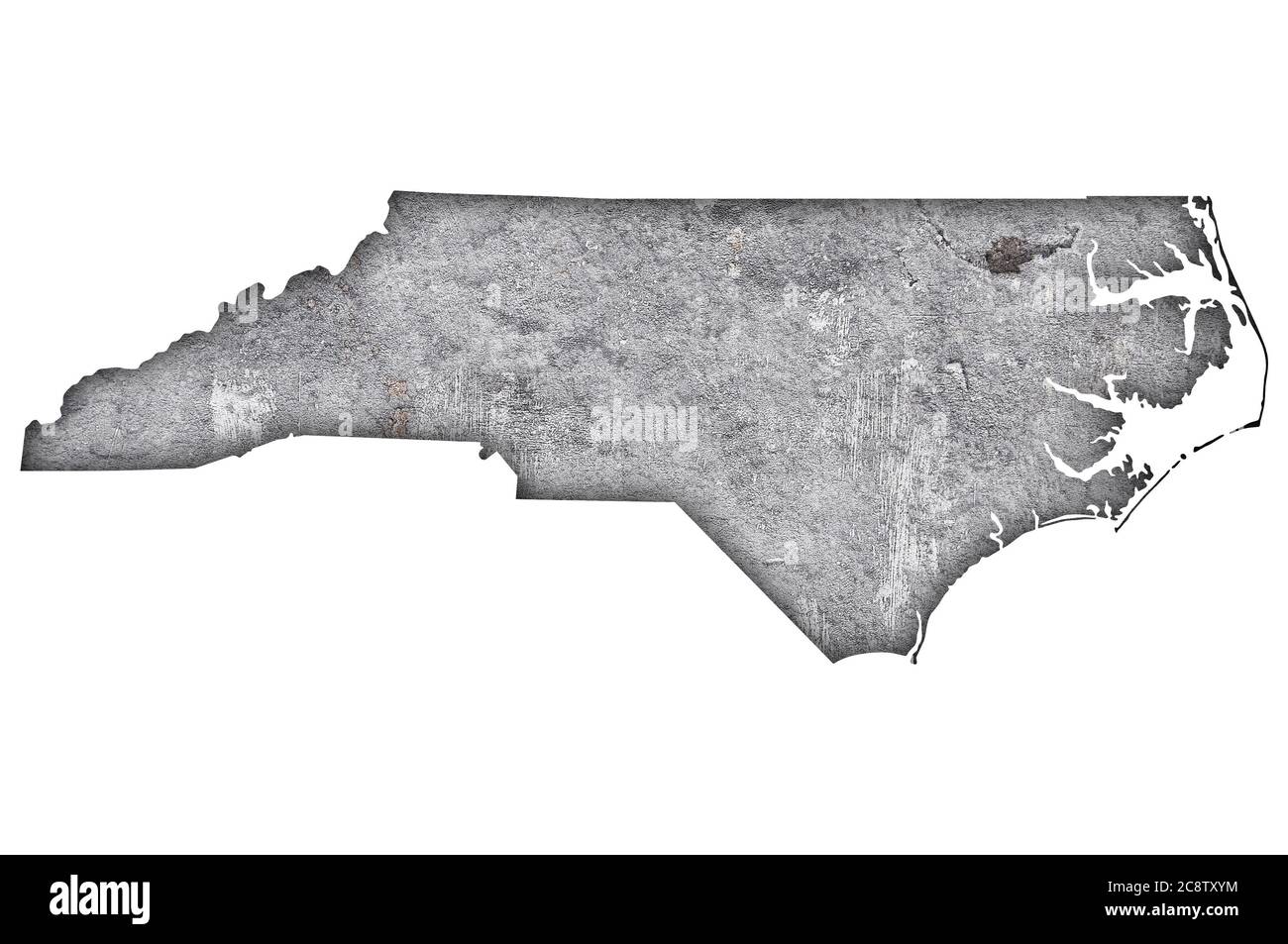 Map of North Carolina on weathered concrete Stock Photo - Alamy