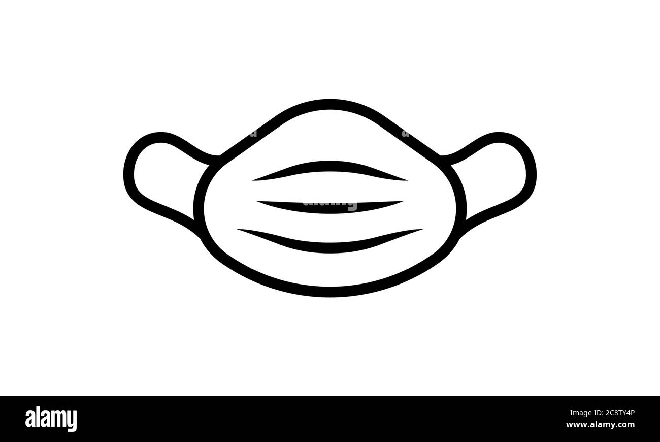 Medical face shield mask icon. Isolated vector icon on a white ...