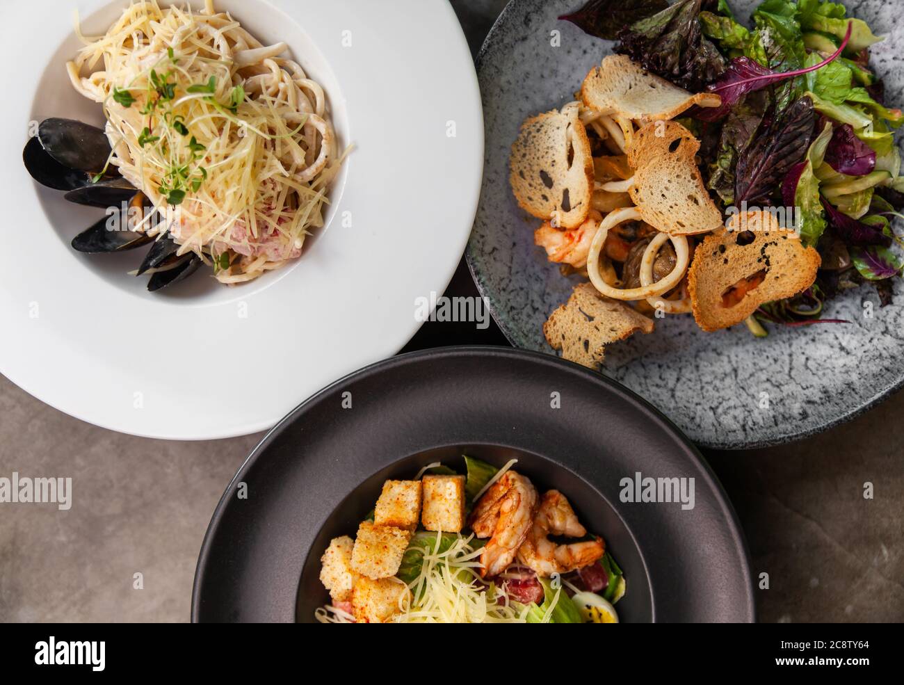 Different dishes on table hi-res stock photography and images - Alamy