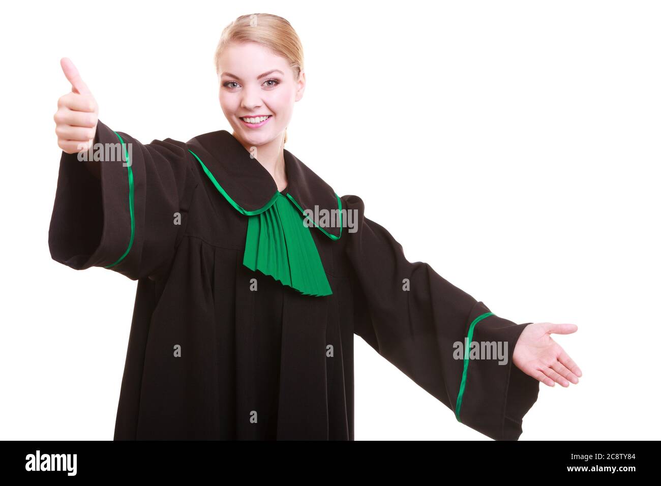 Law court or justice concept. Womn lawyer attorney wearing classic ...