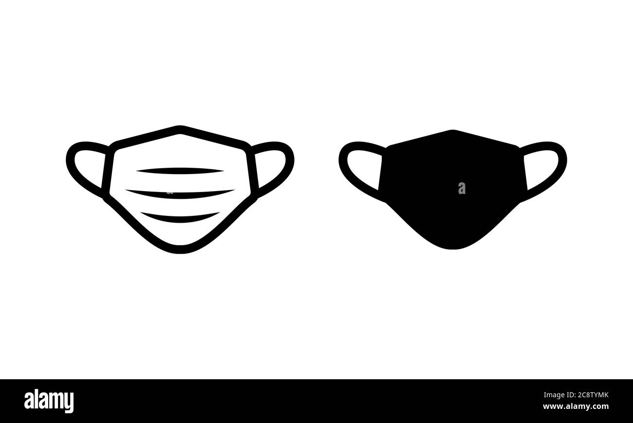 Medical face shield mask icon. Isolated vector icon on a white ...