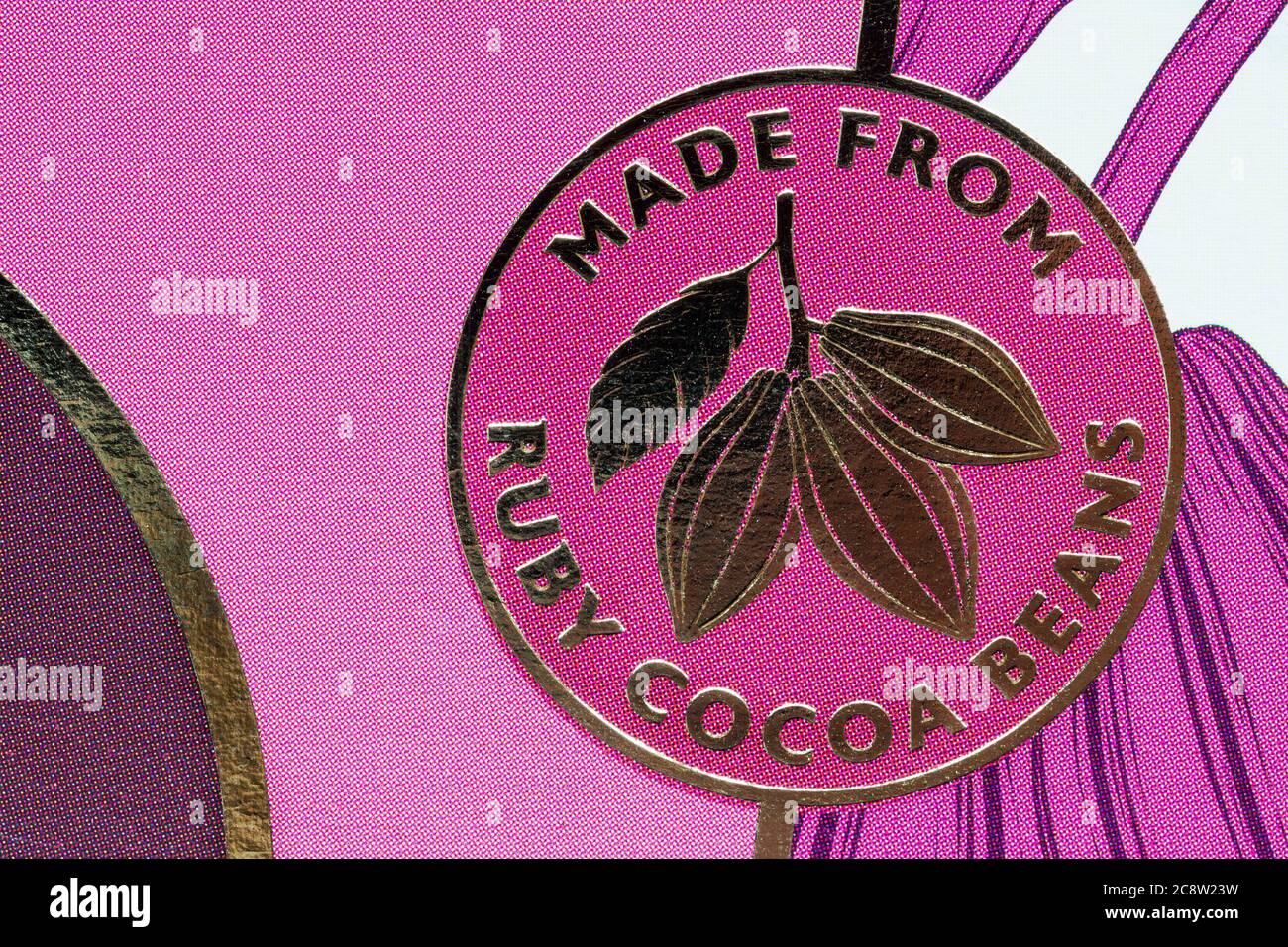 Made from ruby cocoa beans logo hi-res stock photography and images - Alamy