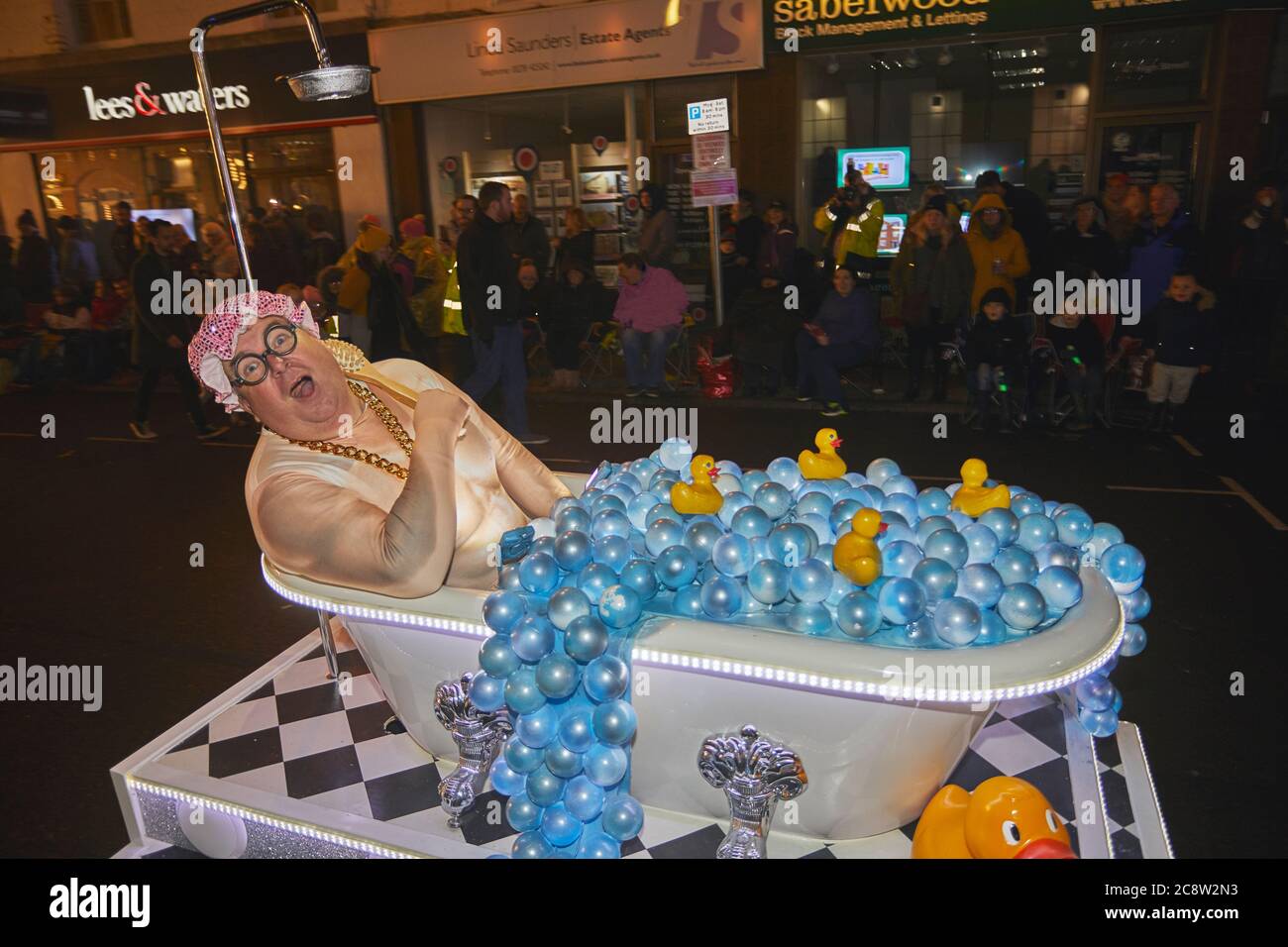 A one-man carnival float at the Bridgwater Carnival, held every ...