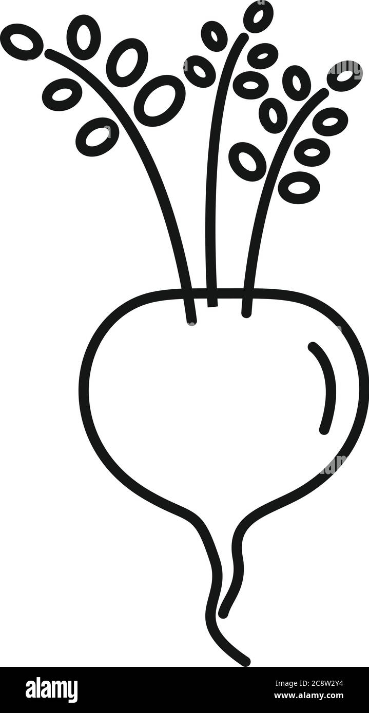 White radish icon. Outline white radish vector icon for web design ...