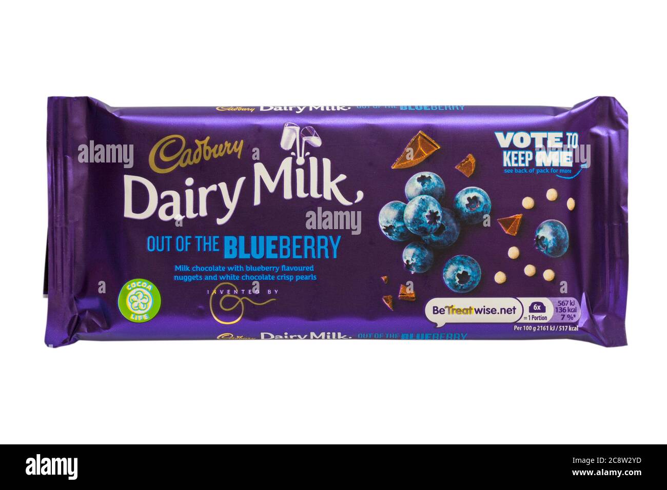 Milk chocolate with blueberry flavoured pieces hi-res stock photography ...