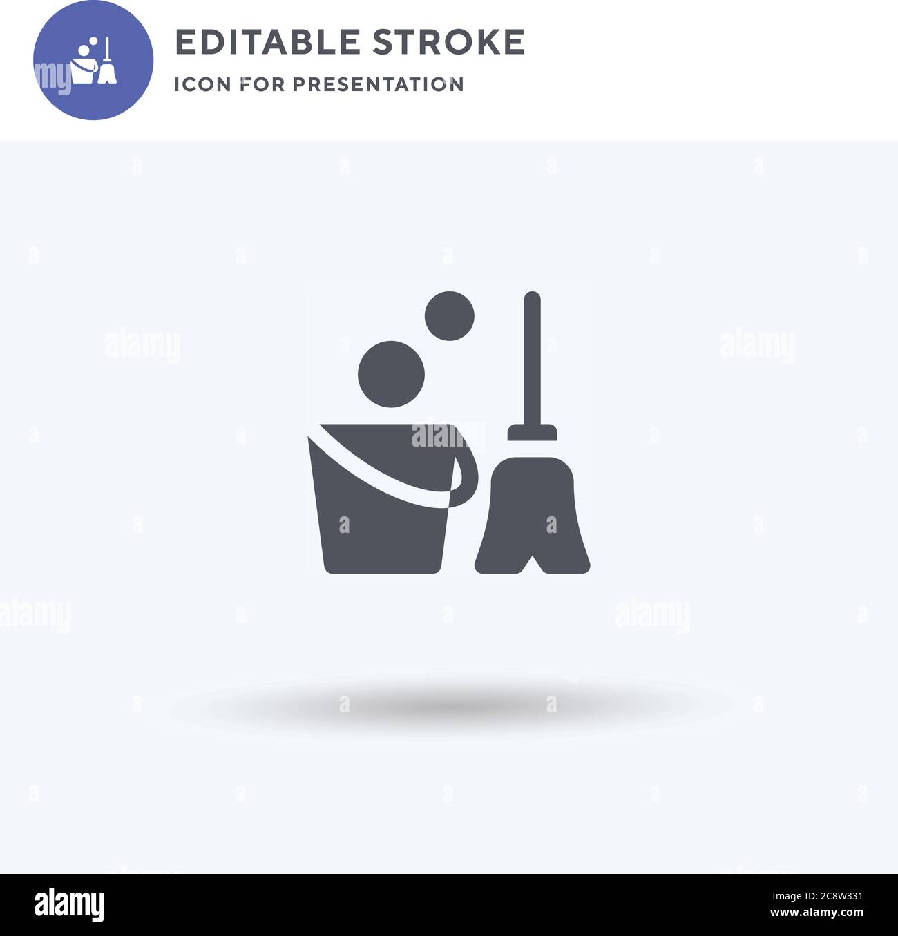 Mop icon vector, filled flat sign, solid pictogram isolated on white ...