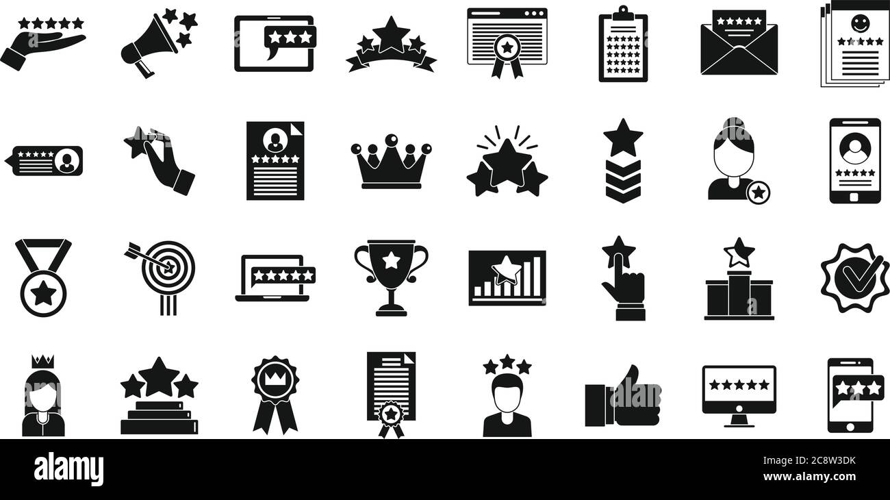 Reputation trophy icons set. Simple set of reputation trophy vector ...