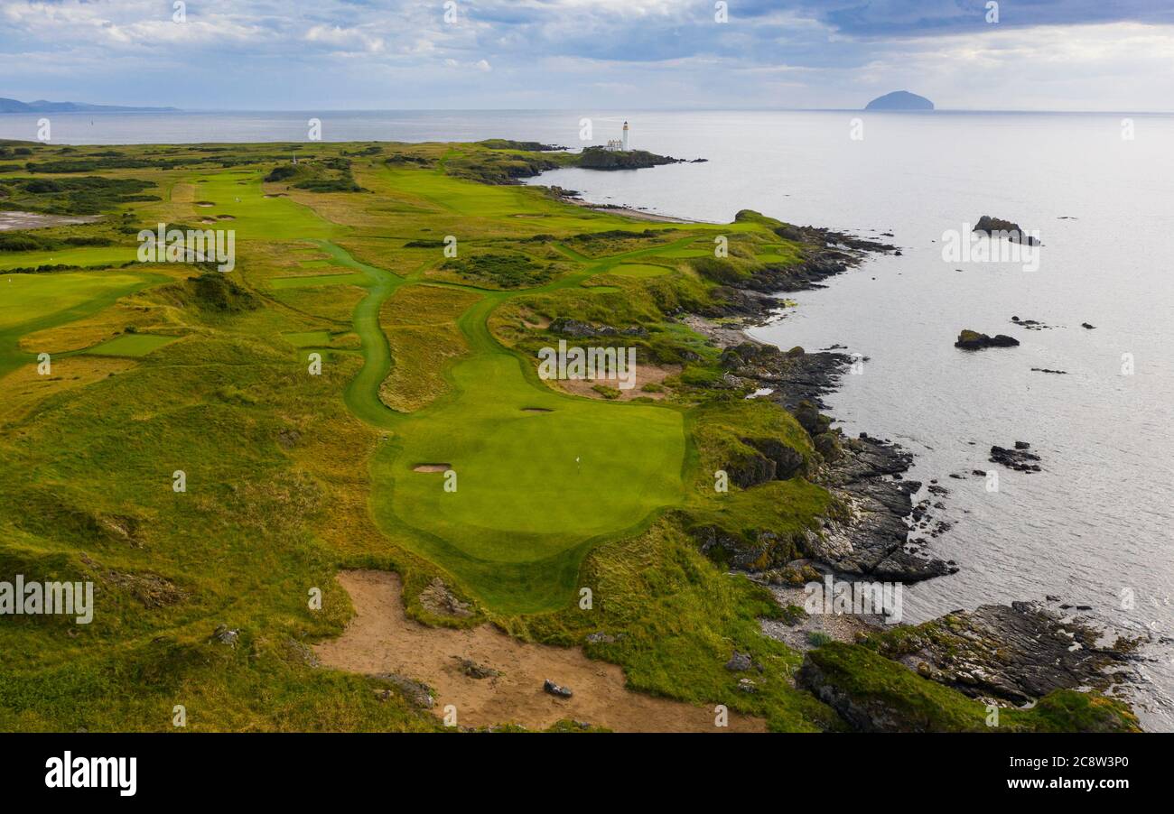 Aerial view of new Maidens 11th hole par 3 on Ailsa golf course at ...