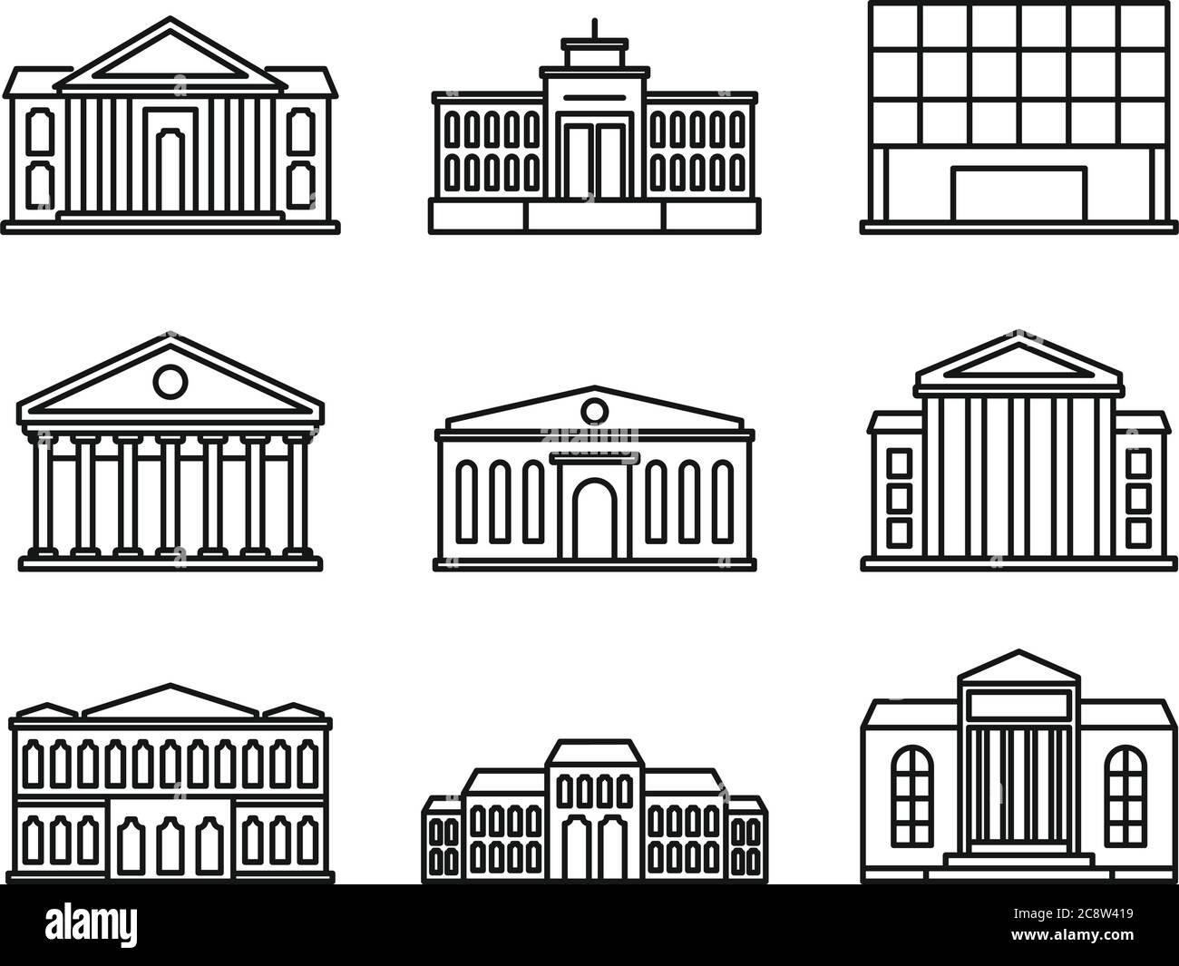 Entertainment theater museum icons set. Outline set of entertainment theater museum vector icons ...