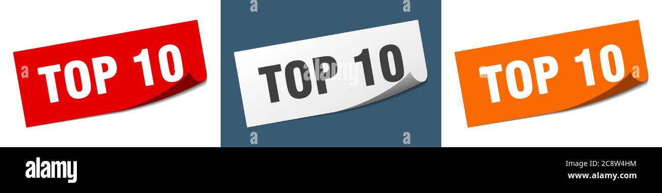 top 10 ribbon sign. top 10 vintage retro band Stock Vector Image & Art ...